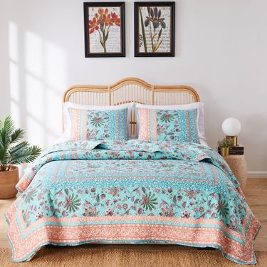 Audrey II Reversible Jacobean Floral Mini Quilt Set Bedding by Barefoot ...