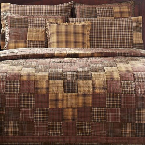 Prescott Cotton Rustic Plaid Patchwork Quilt Bedding