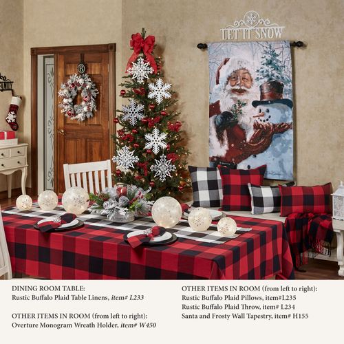 Rustic Buffalo Plaid Black and White Throw Blanket or Pillows