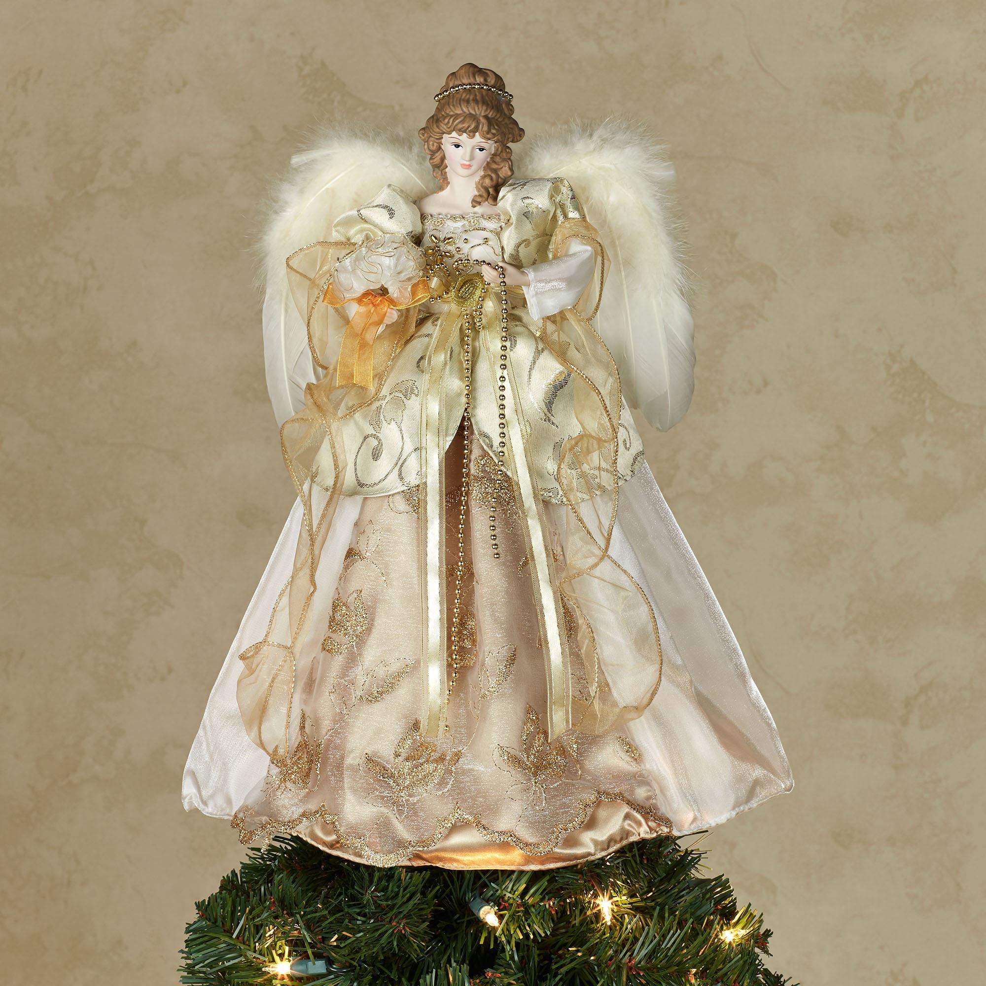 Beautiful Angel Tree Toppers Clear Crystal Starburst Tree Topper 13.5"