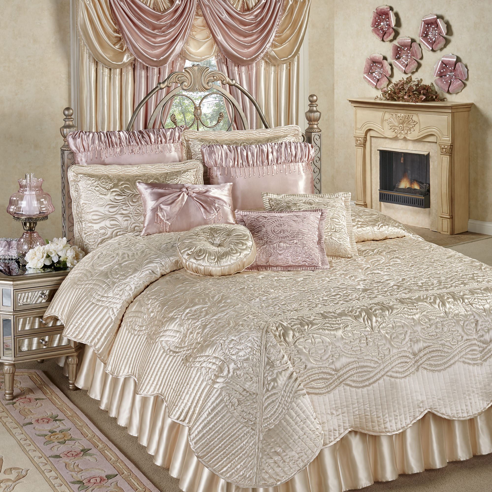 Prima Pearl Poly Satin Coverlet Set Bedding Prima Pearl Poly Satin Coverlet Set Bedding