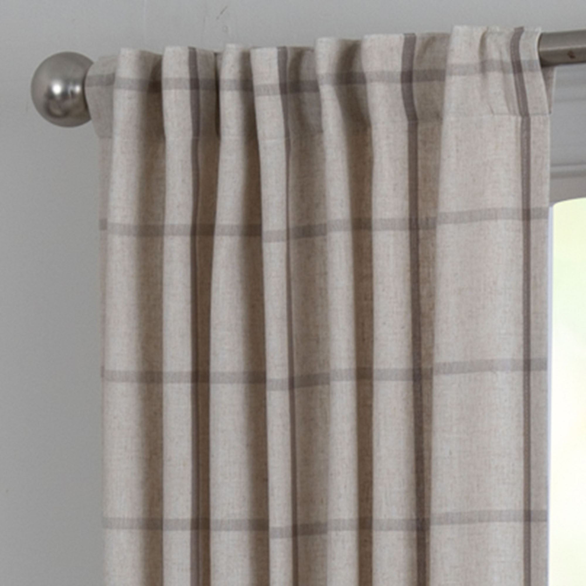 Celina Fade Resistant Windowpane Plaid Curtain Panel