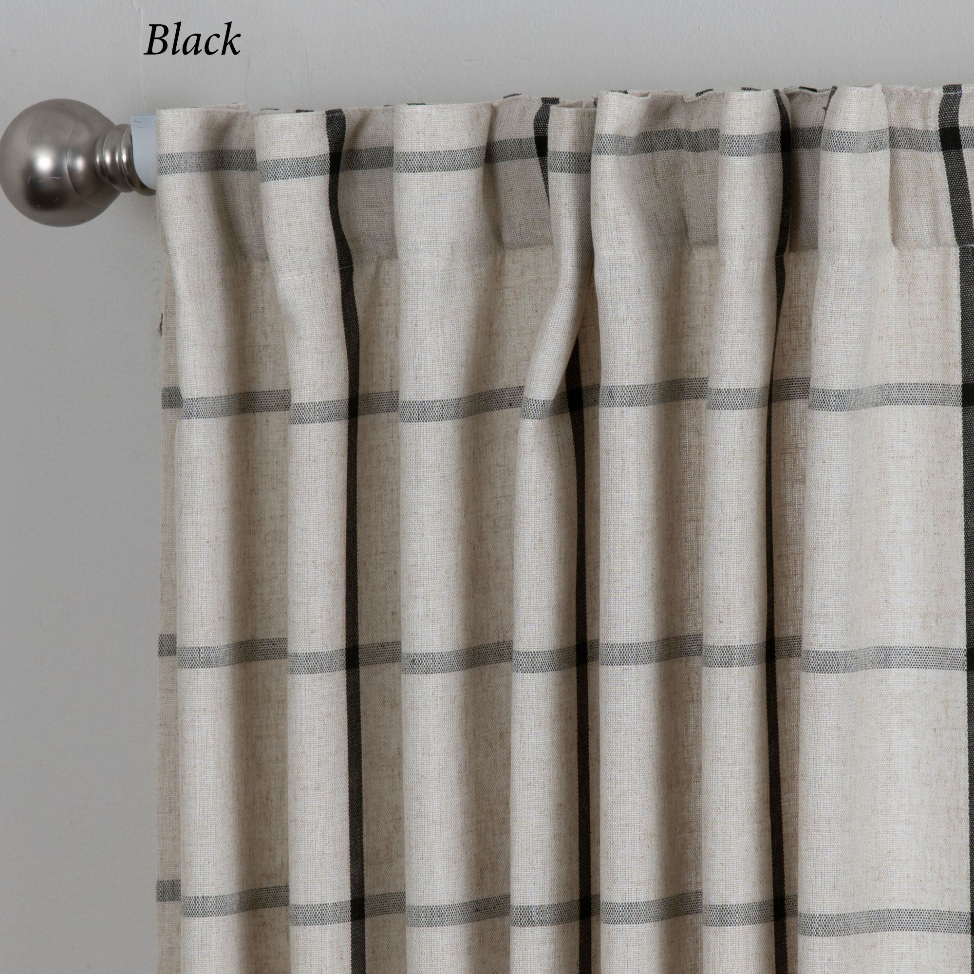 Celina Fade Resistant Windowpane Plaid Curtain Panel