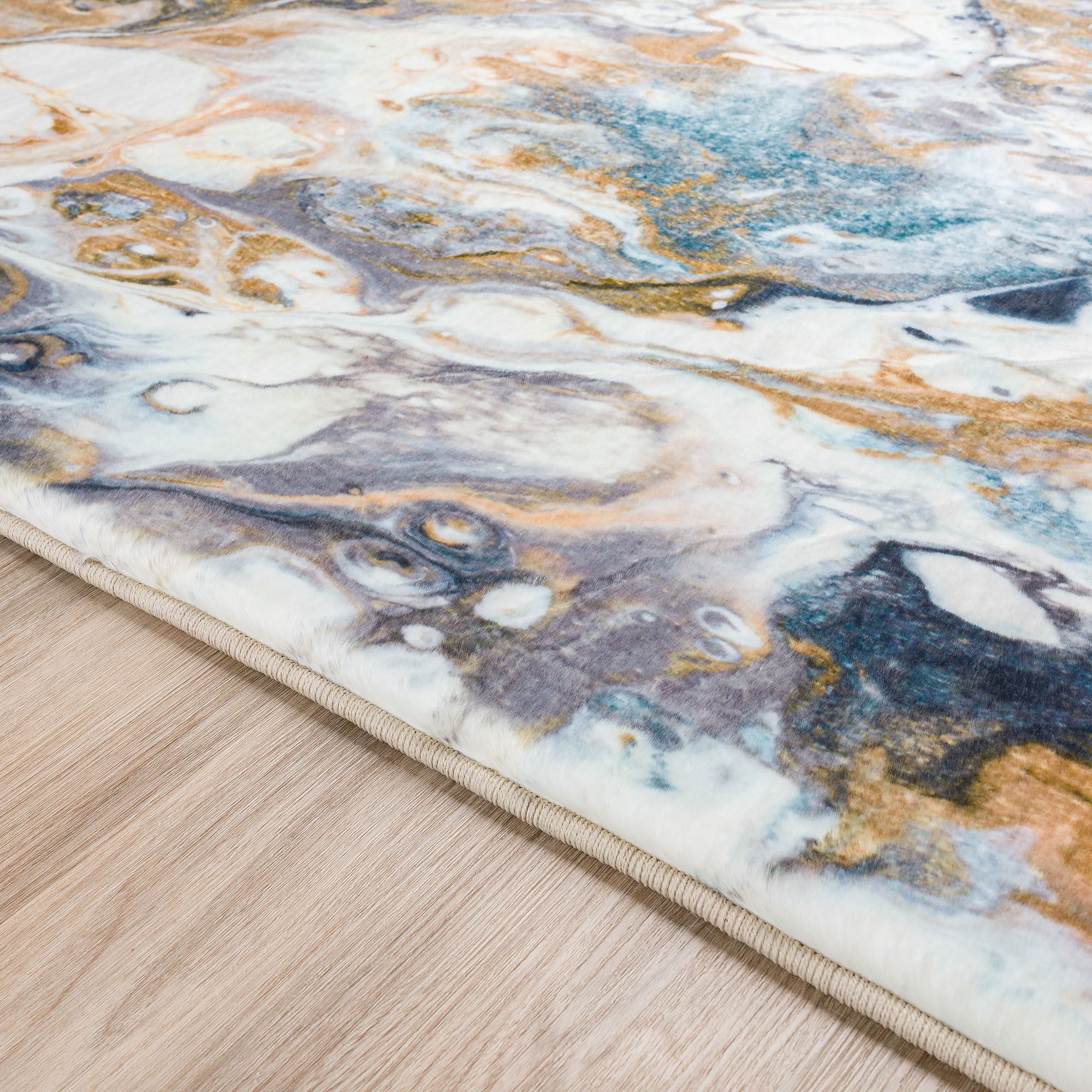 Volcano Shag Style Marbled Design Abstract Area Rugs