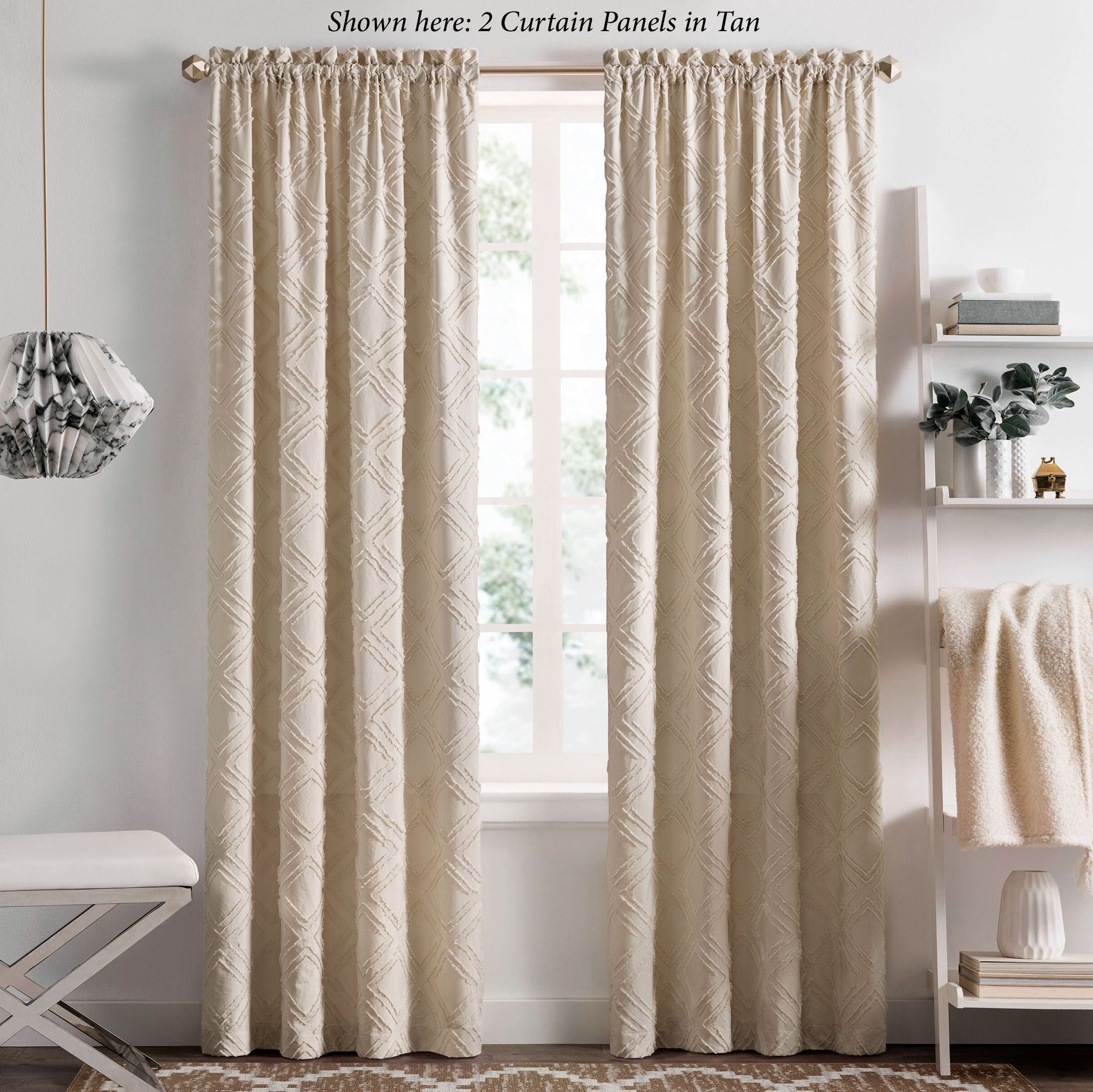 Rexford Clipped Geometric Design Curtain Panel