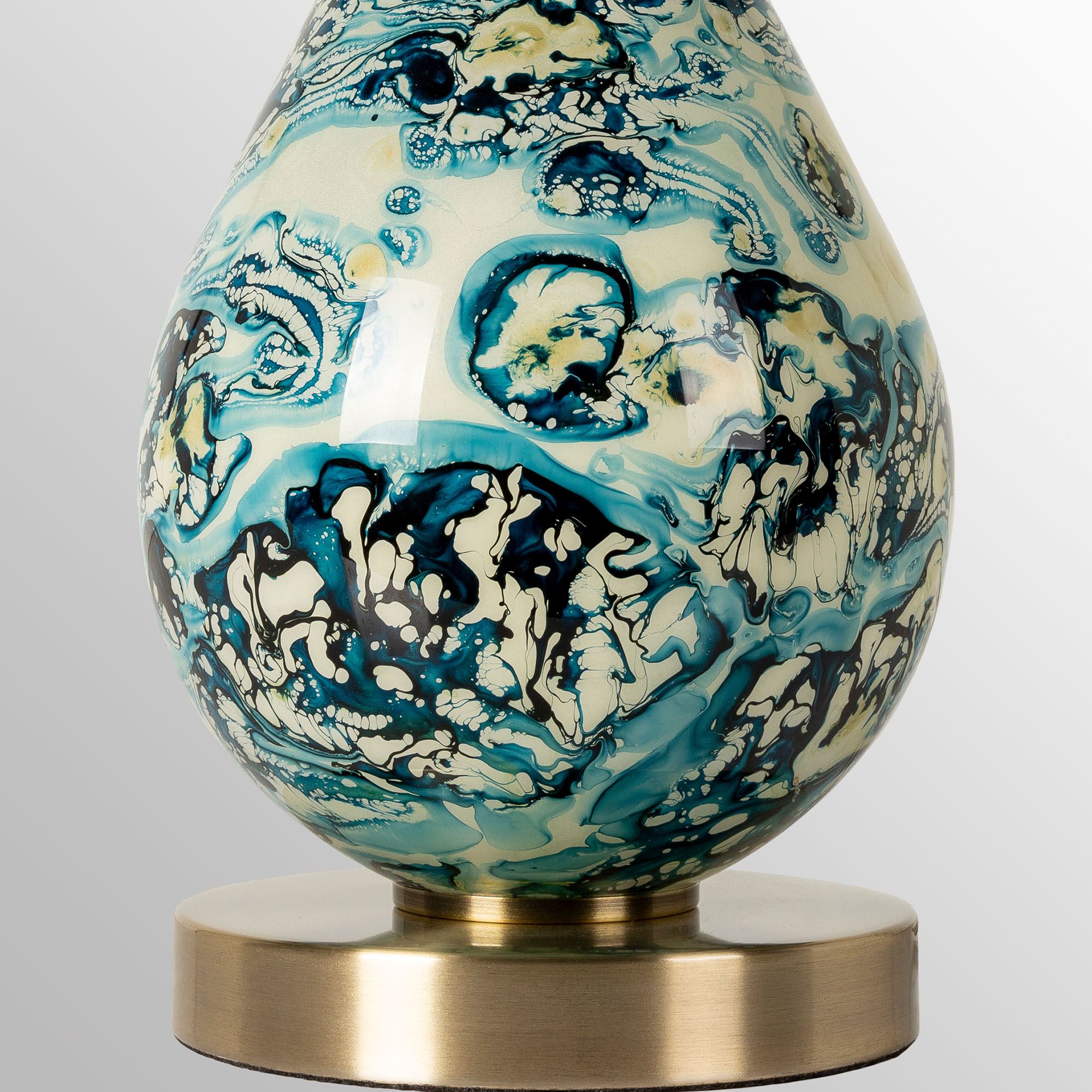 Snicarte Long Neck Painted Glass Teardrop Table Lamp