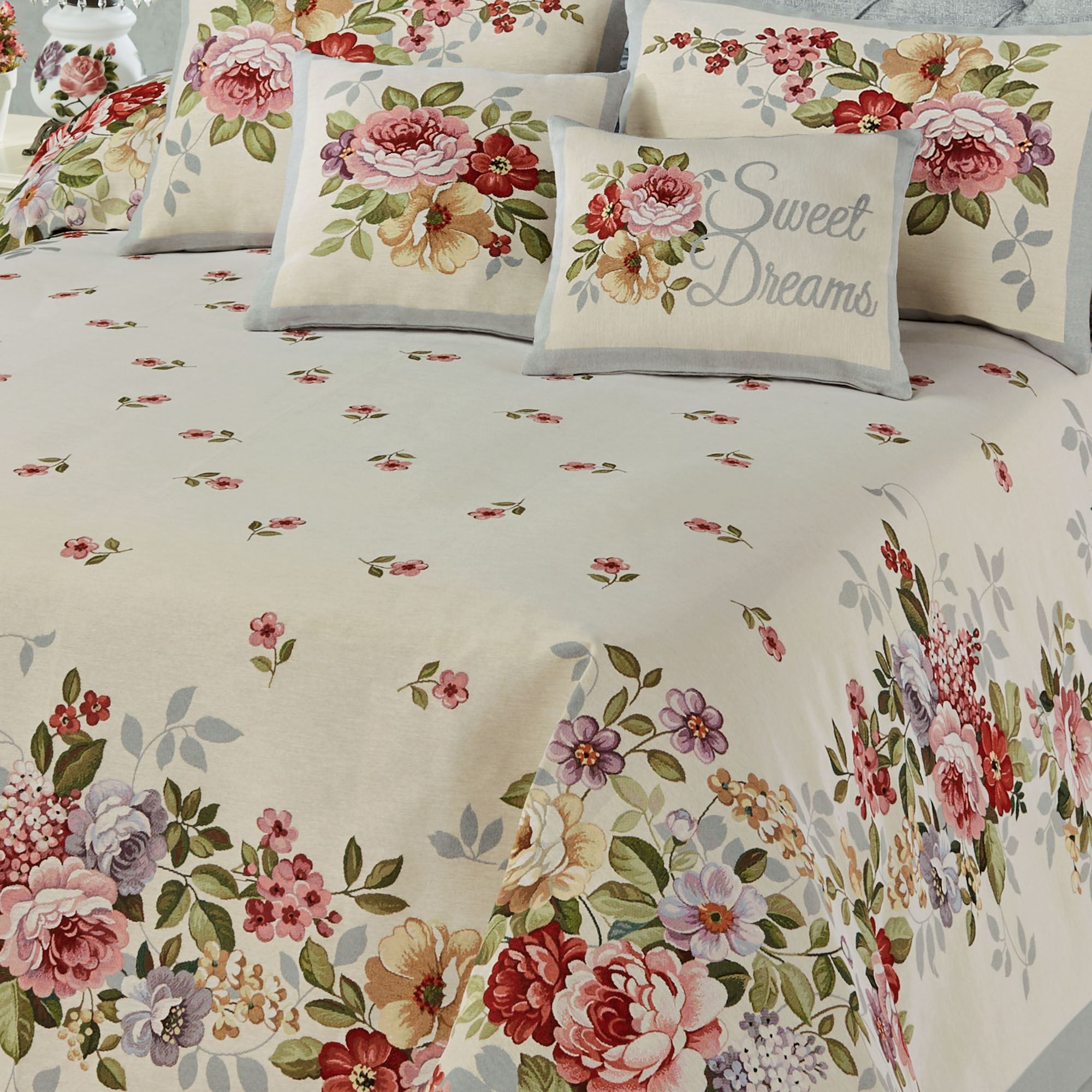 Bouquet Jacquard Woven Floral Oversized Bedspread Set
