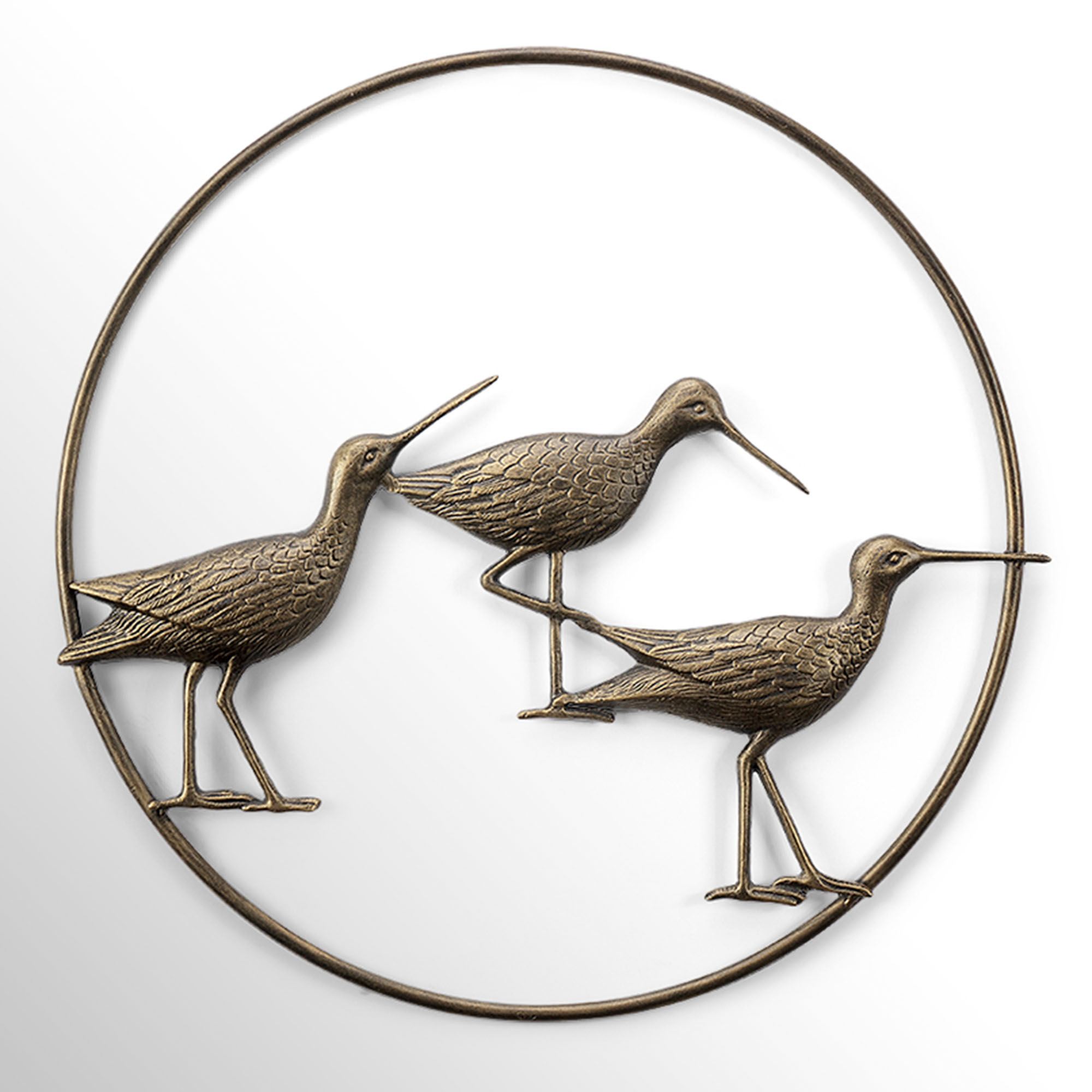Sandpiper Antique Gold Indoor Outdoor Coastal Wall Art