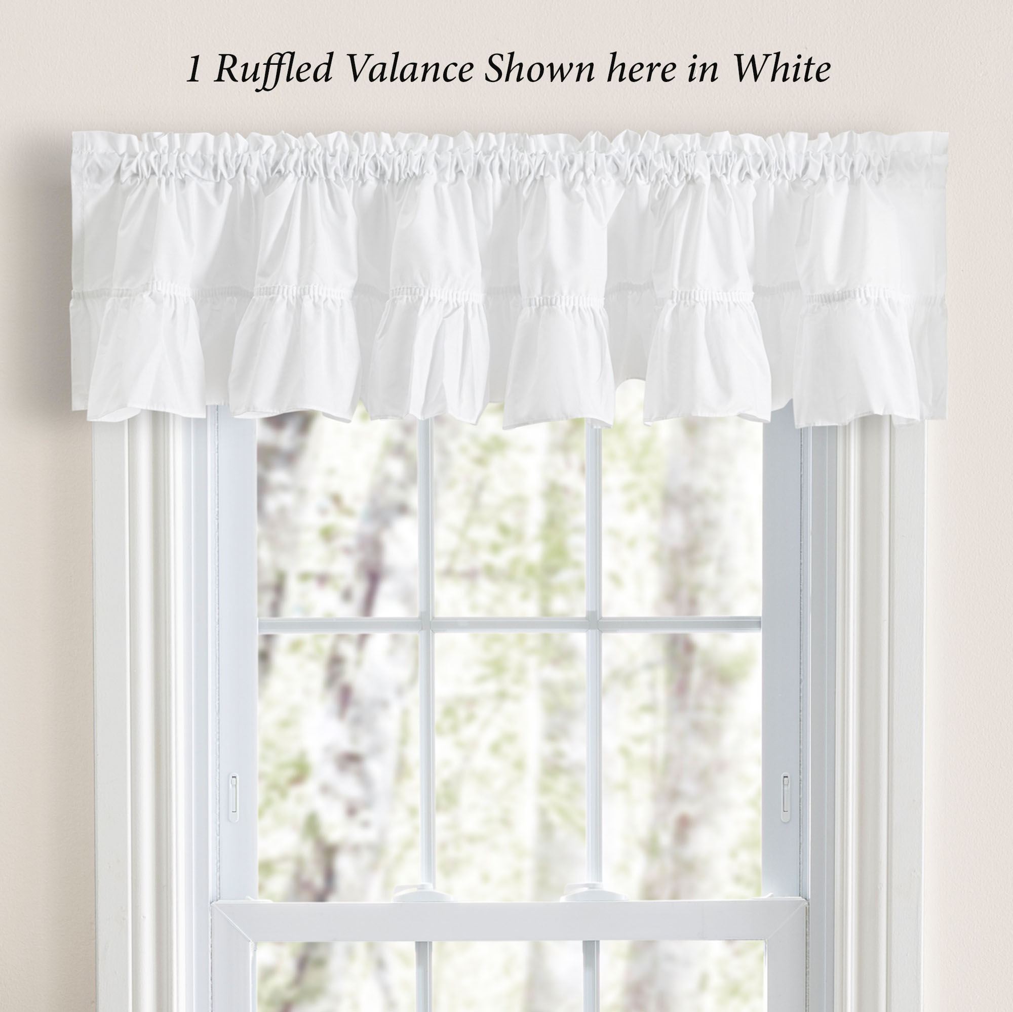 Charlene Solid Color Ruffled Tier Window Treatment