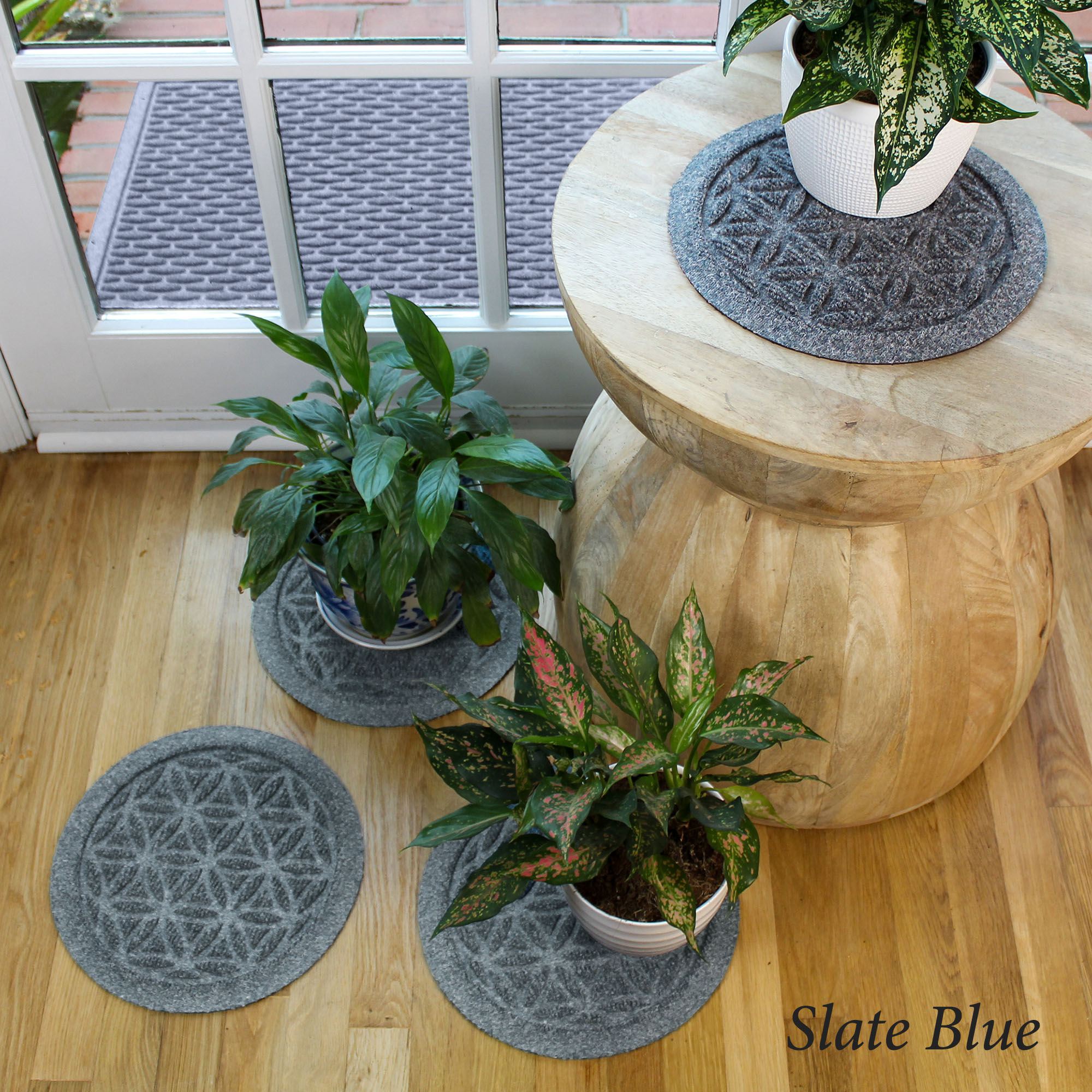 Flower of Life Indoor Outdoor 12 Inch WaterGuard Plant Trivet Set