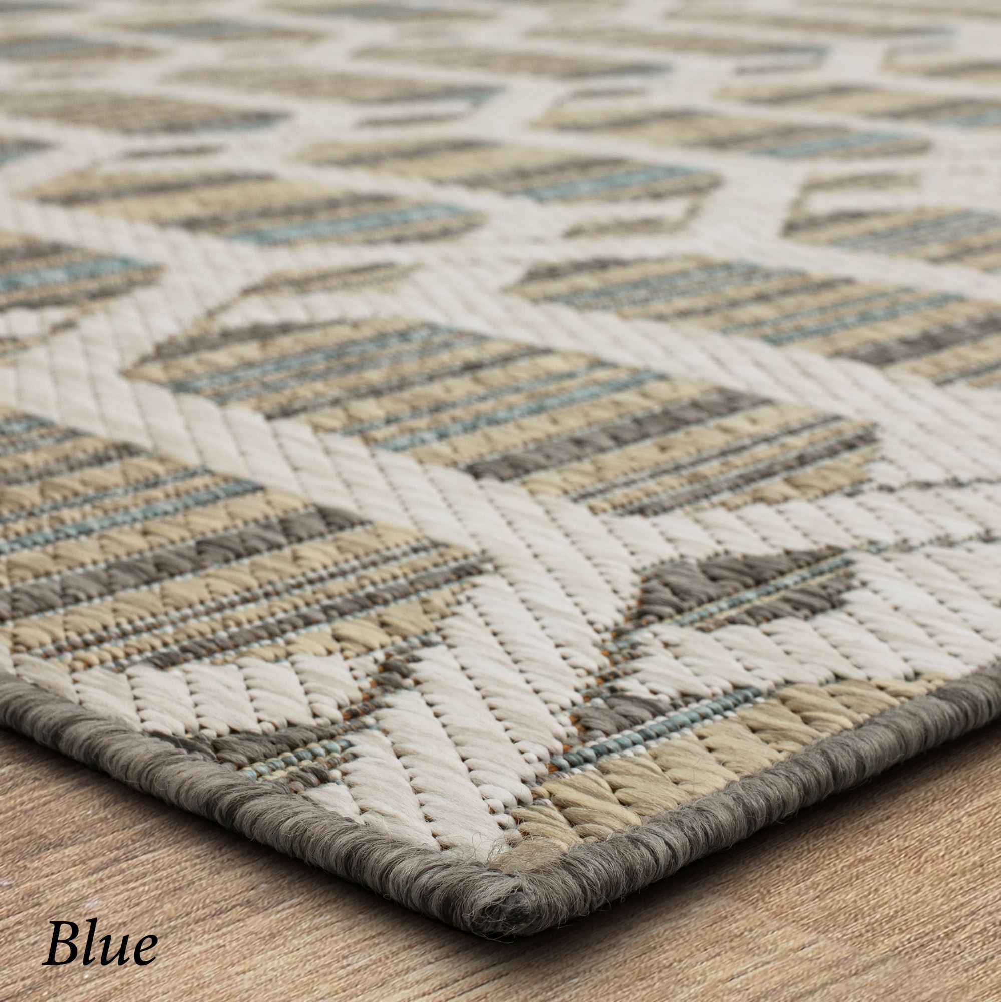 Maven Geometric Trellis Stripe Indoor Outdoor Rugs