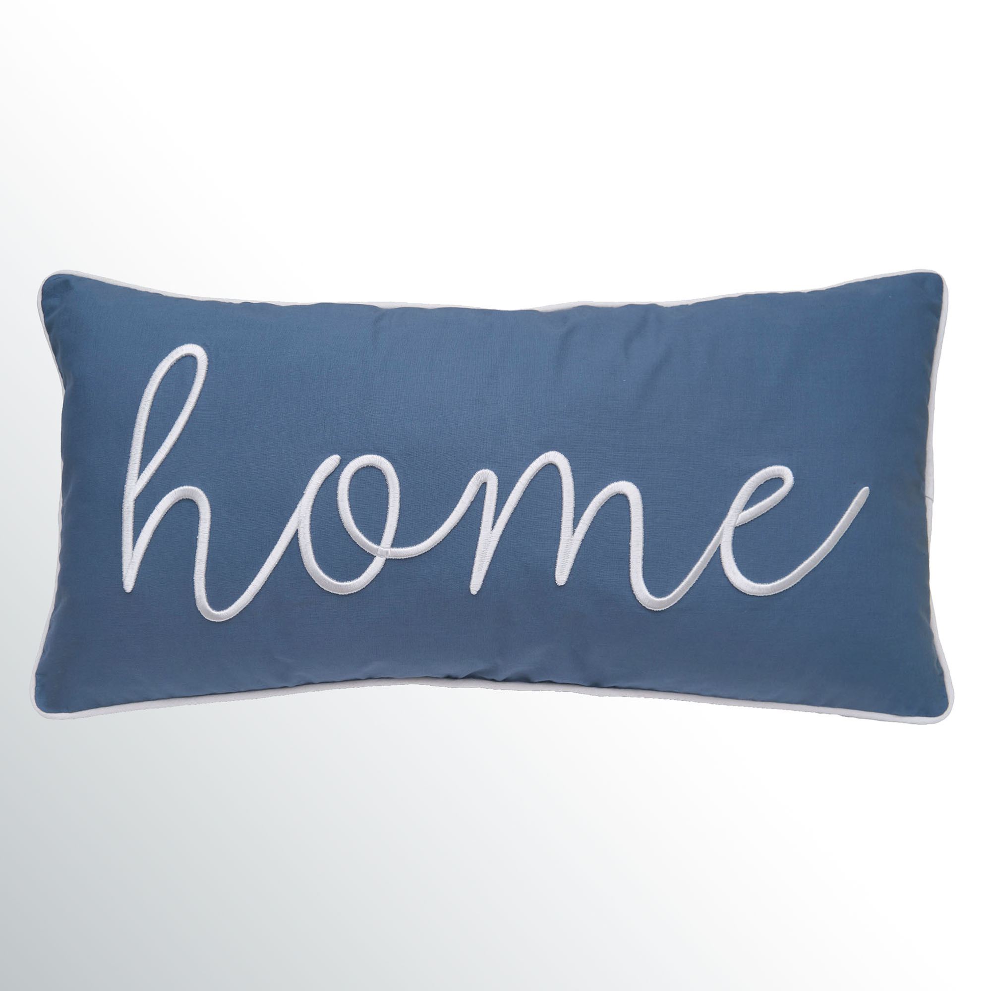 Lina Embroidered Rectangle Pillow Blue | Touch of Class