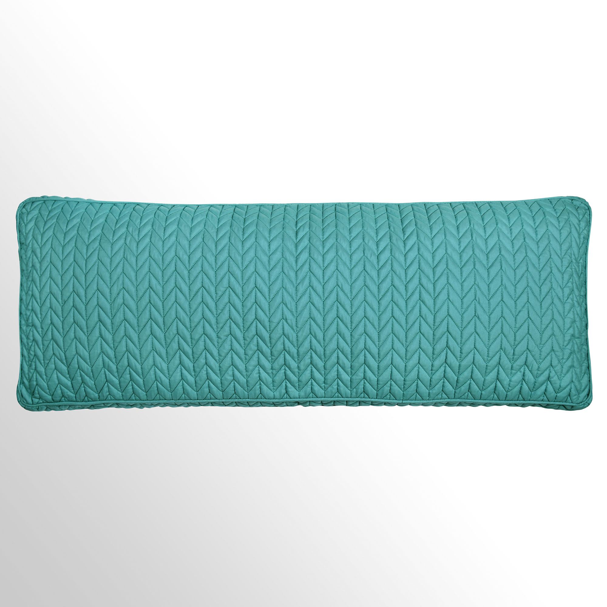 Cayman Quilted Jumbo Rectangle Pillow Turquoise | Touch of Class