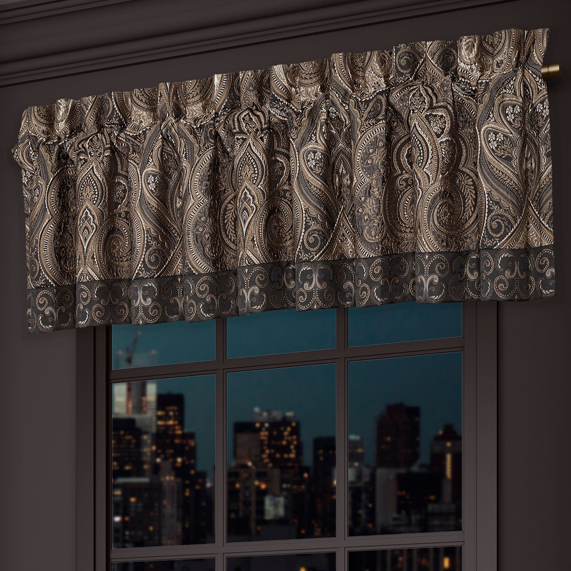 Cipriana Tailored Valance Multi Warm 88 x 18 | Touch of Class