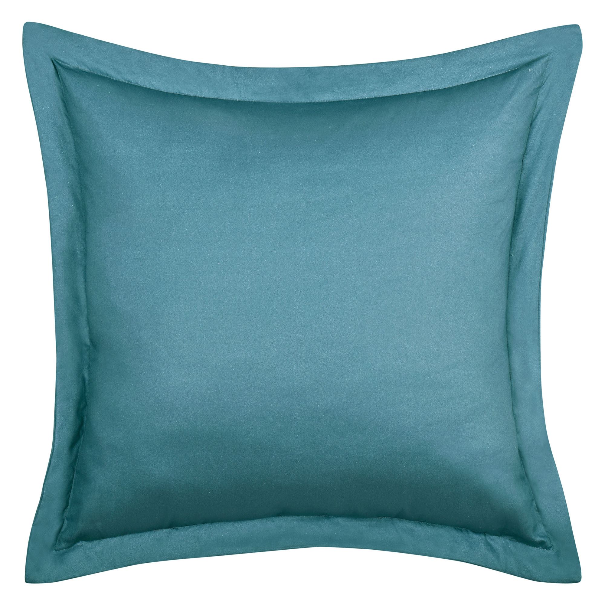 Sara Solid Blue Flanged Pillow 20" Square | Touch of Class
