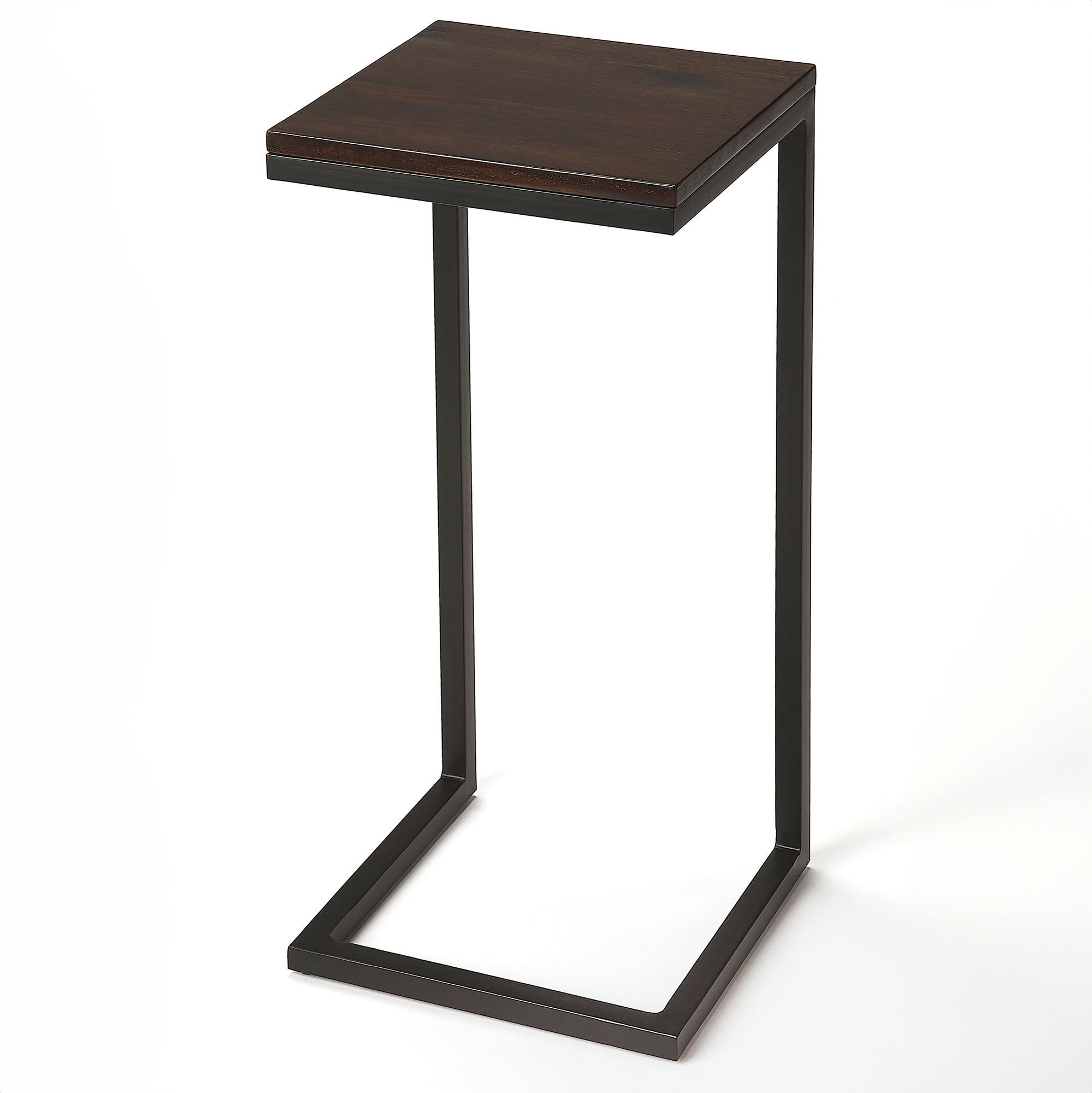 Danner Espresso Wood and Black Metal Contemporary Slide Table