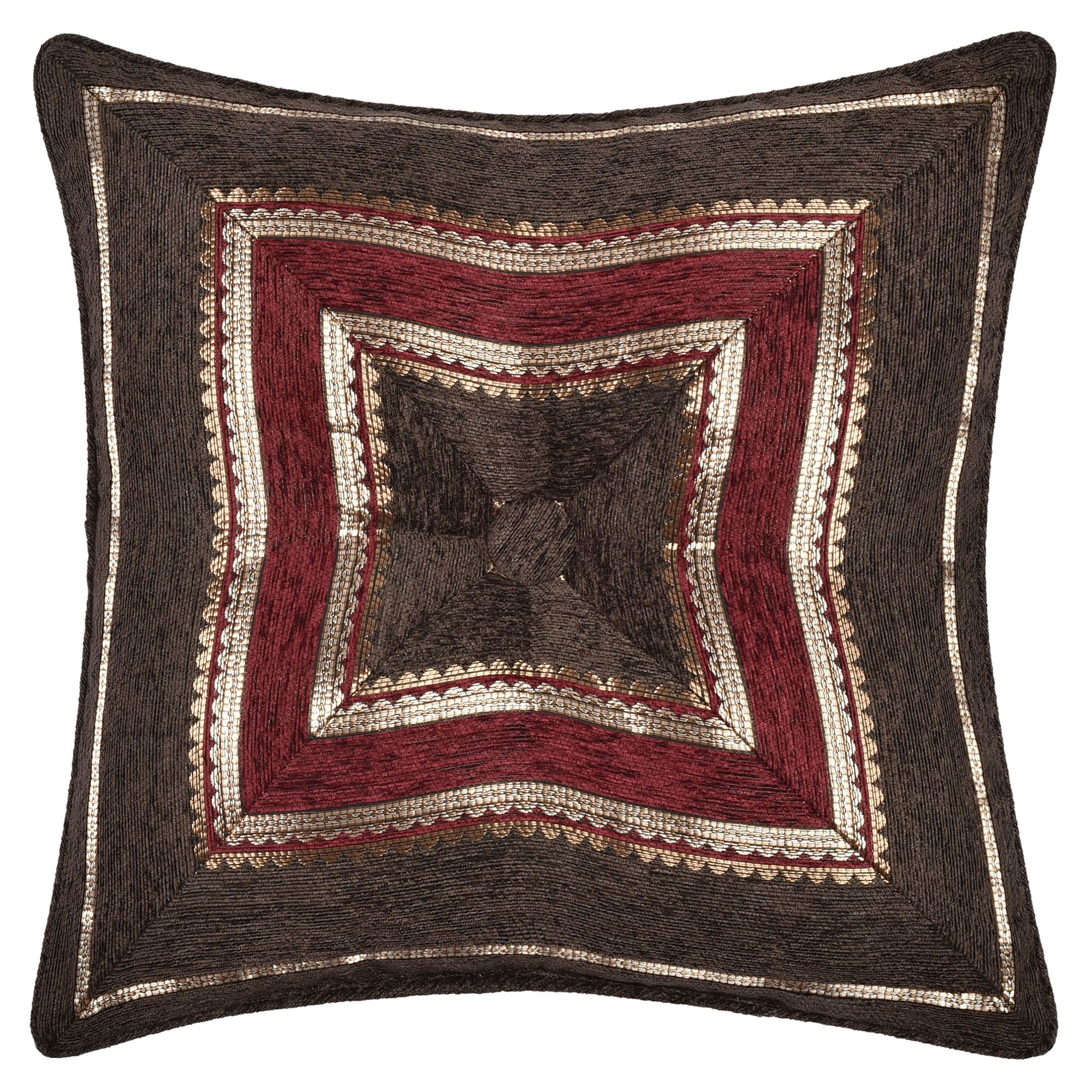 Cerino Tufted Pillow Multi Warm 18" Square | Touch of Class