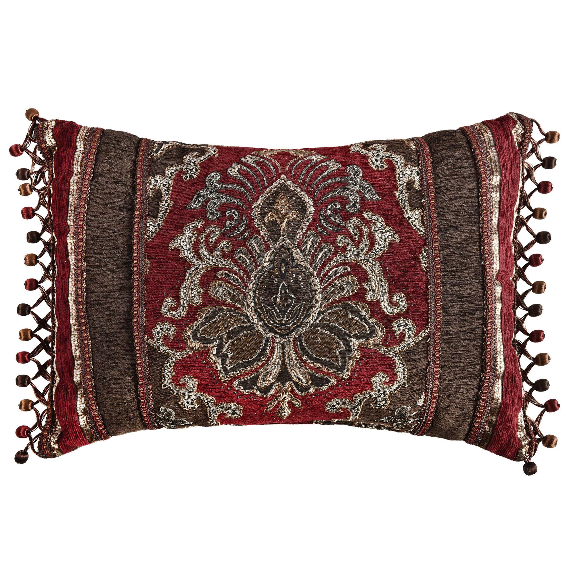 Cerino Ball Tassel Rectangle Pillow Multi Warm | Touch of Class