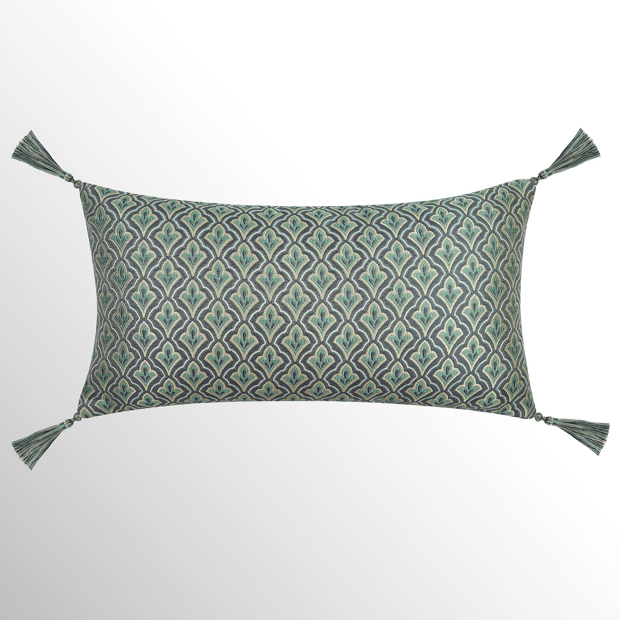 Nico Tasseled Rectangle Pillow Green | Touch of Class