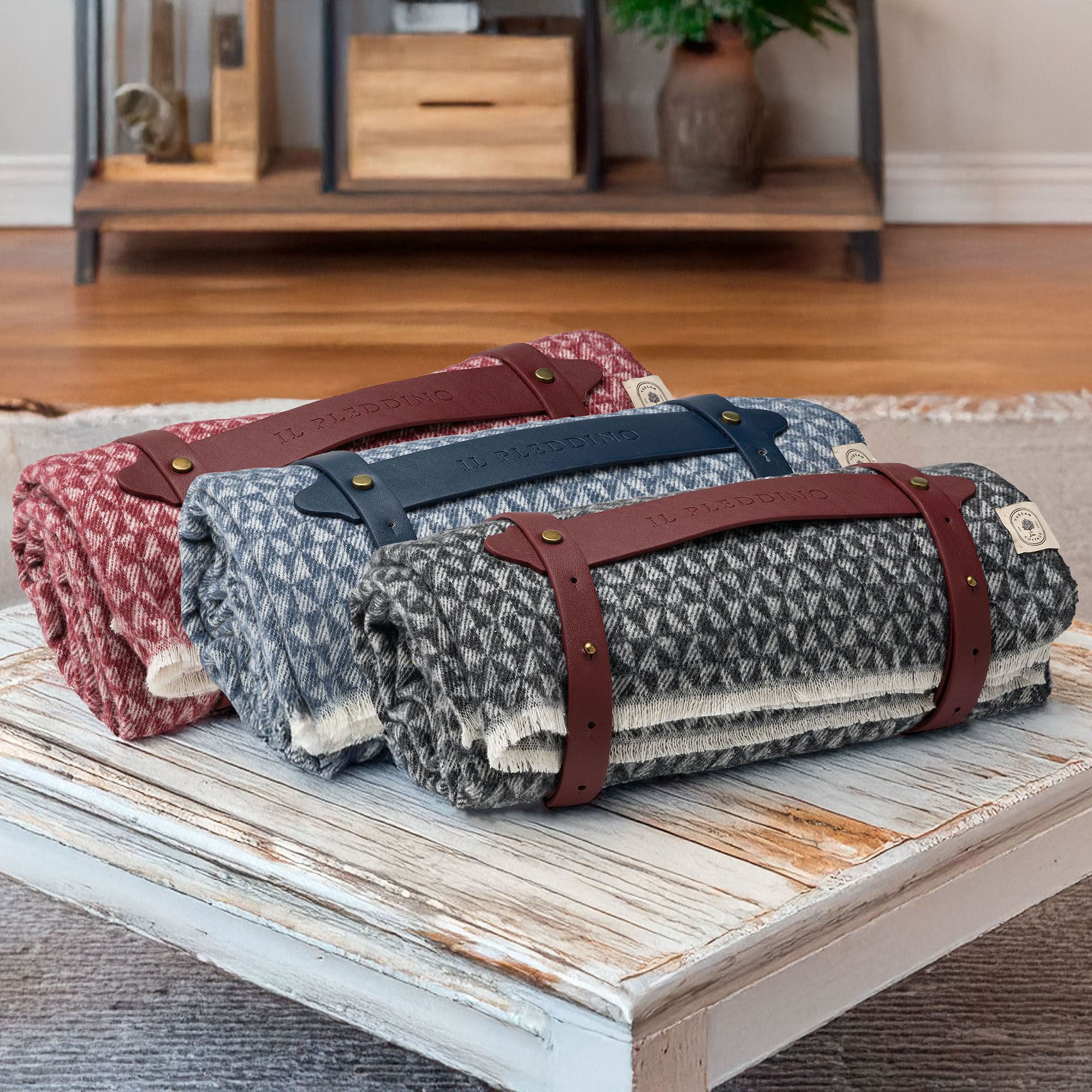 Sophia Lightweight Italian Made Oversized Throw Blanket with Vegan ...