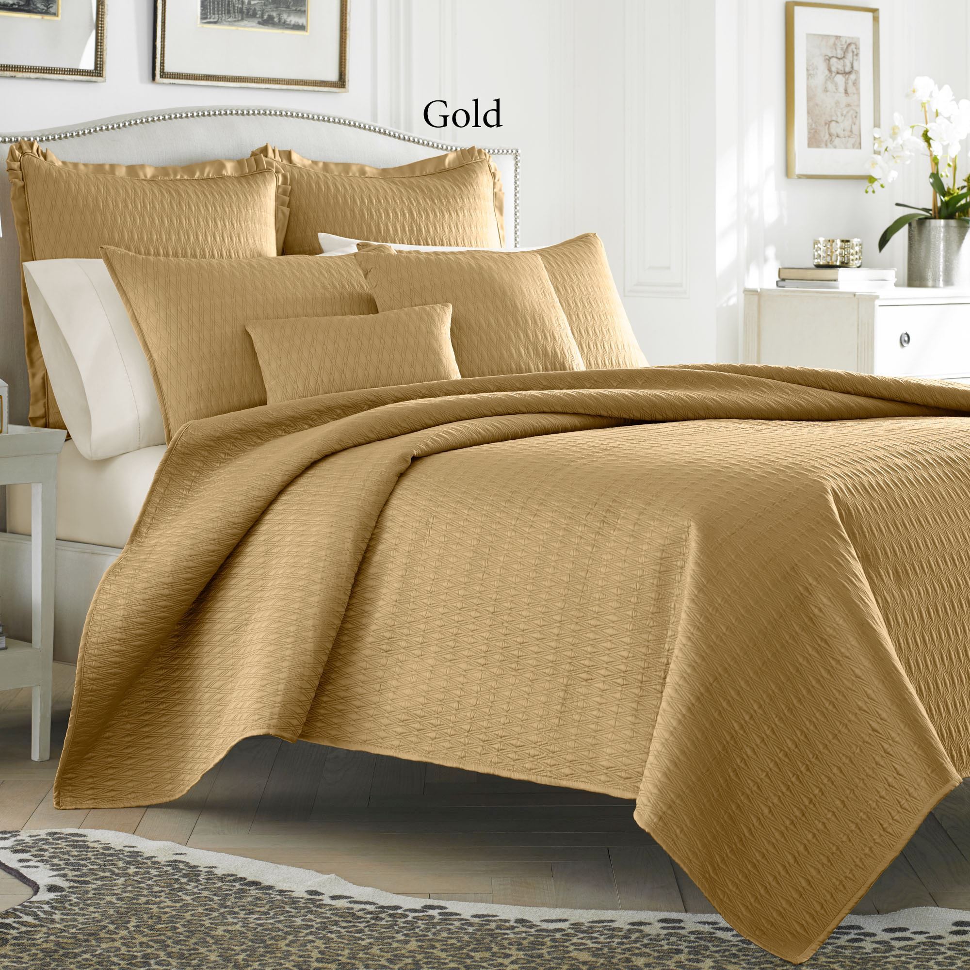 Hudson Poly Satin Quilted Coverlet Set By J Queen New York Hudson Poly Satin Quilted Coverlet Set By J Queen New York