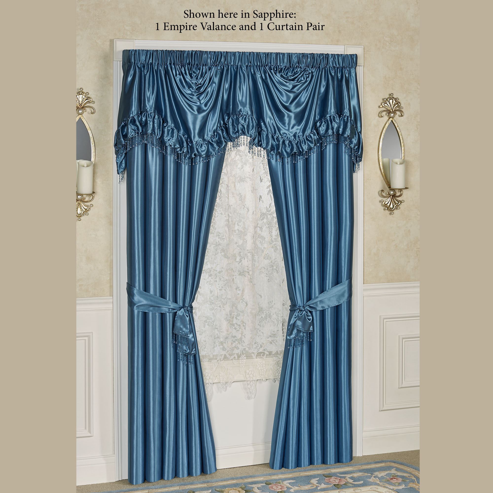 Portia II Poly Satin Empire Valance Window Treatments