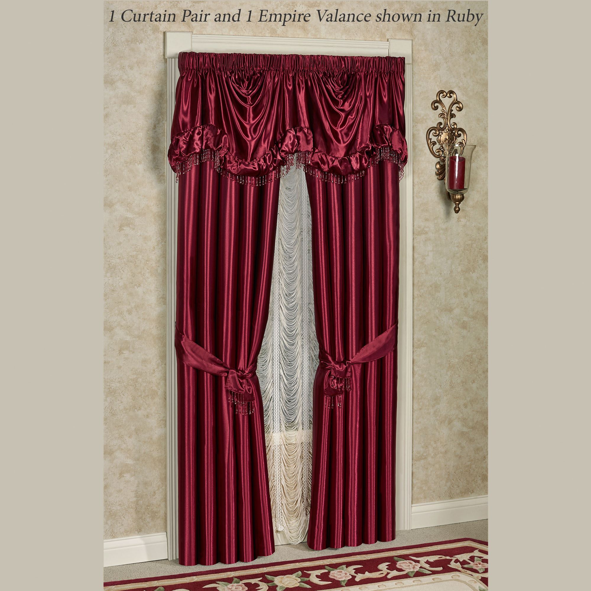 Portia II Poly Satin Empire Valance Window Treatments