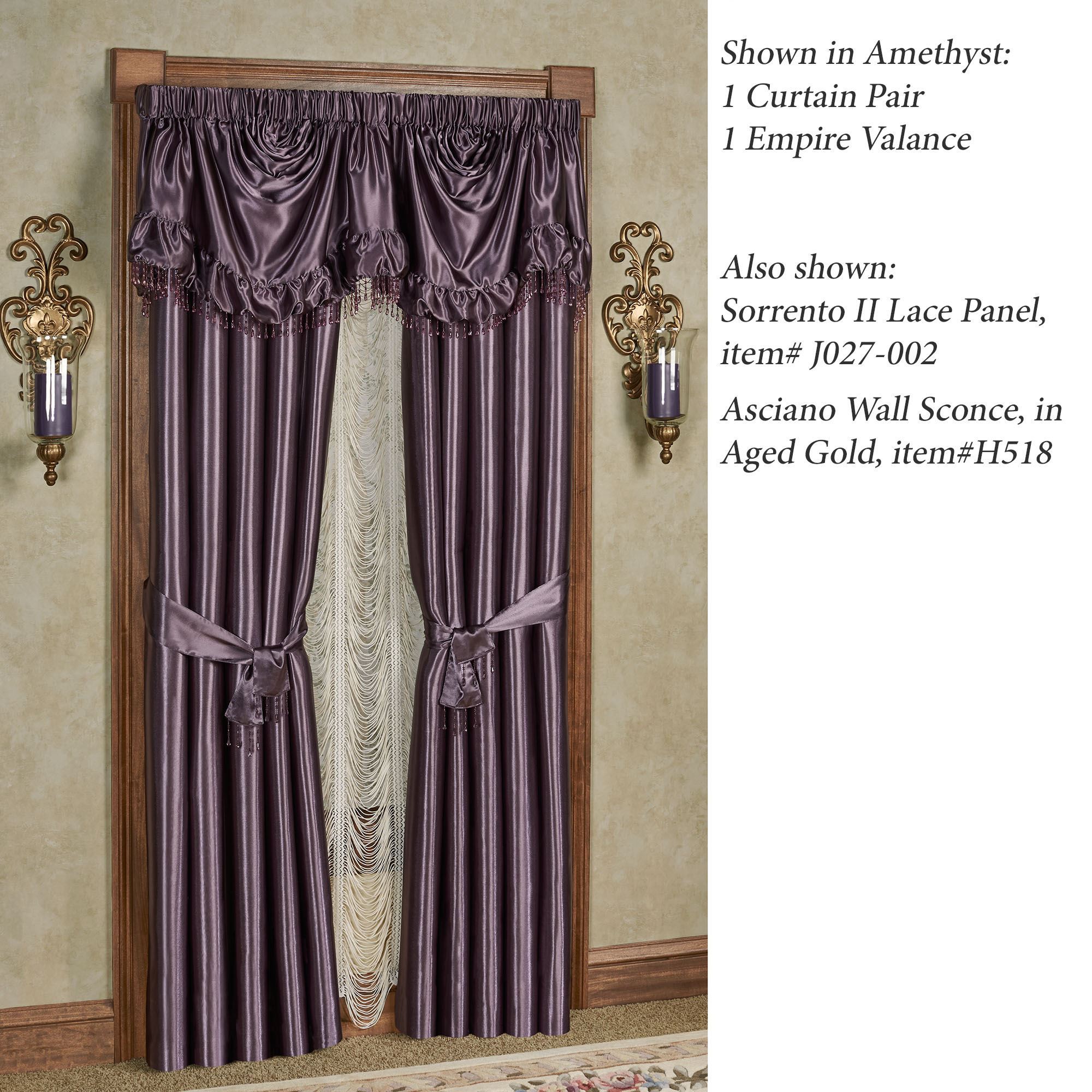Portia II Poly Satin Empire Valance Window Treatments