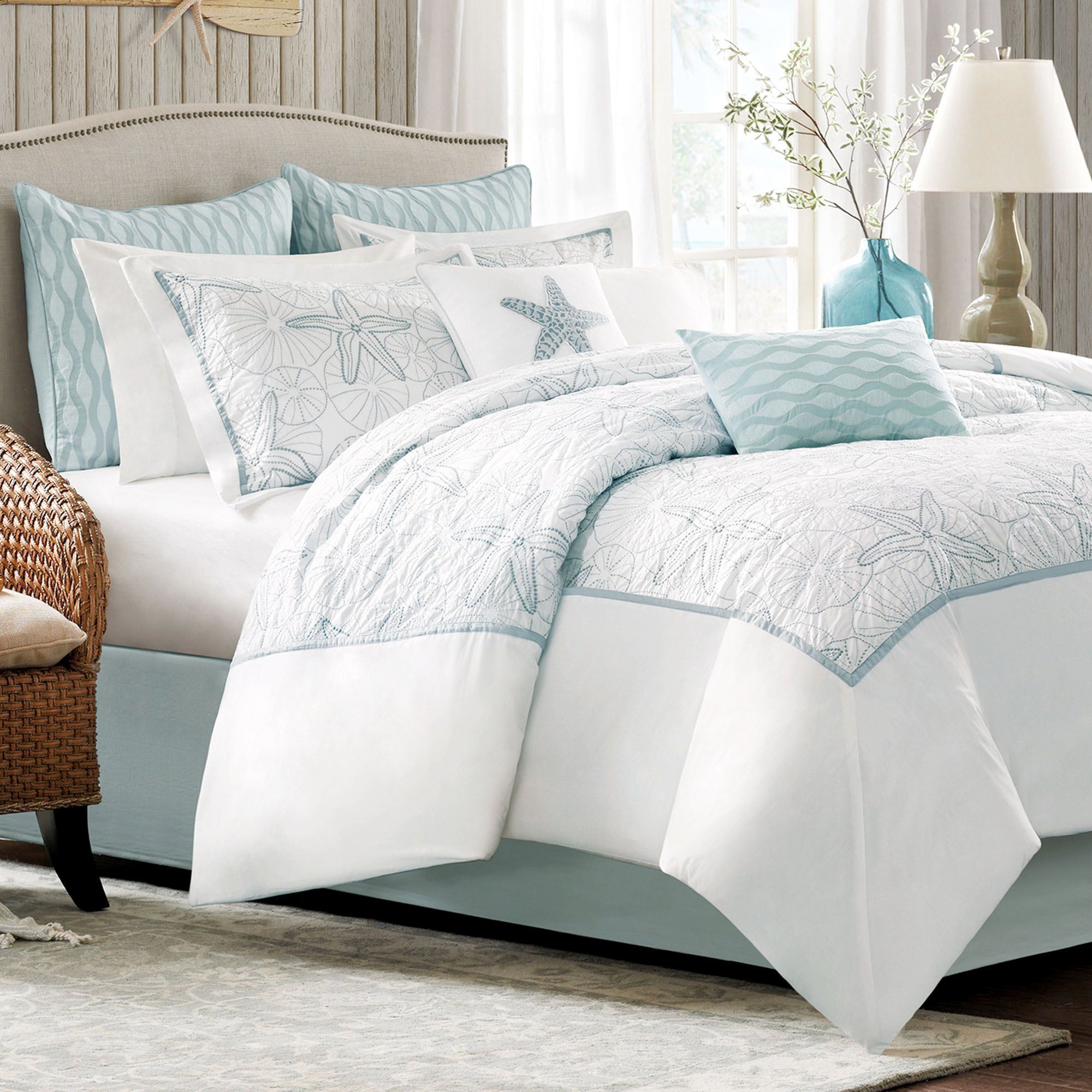 Maya Bay Embroidered Coastal Comforter Bedding Maya Bay Embroidered Coastal Comforter Bedding