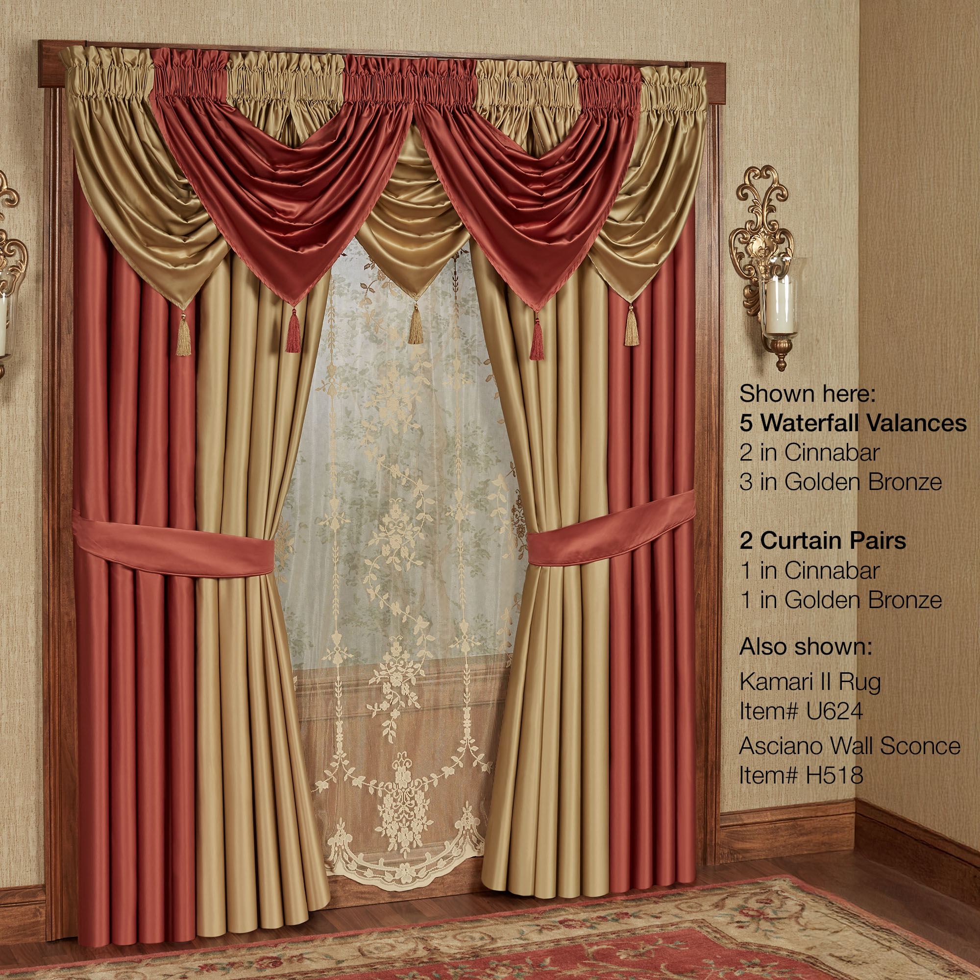 Cambridge Classics Microfiber Satin Waterfall Window Treatment