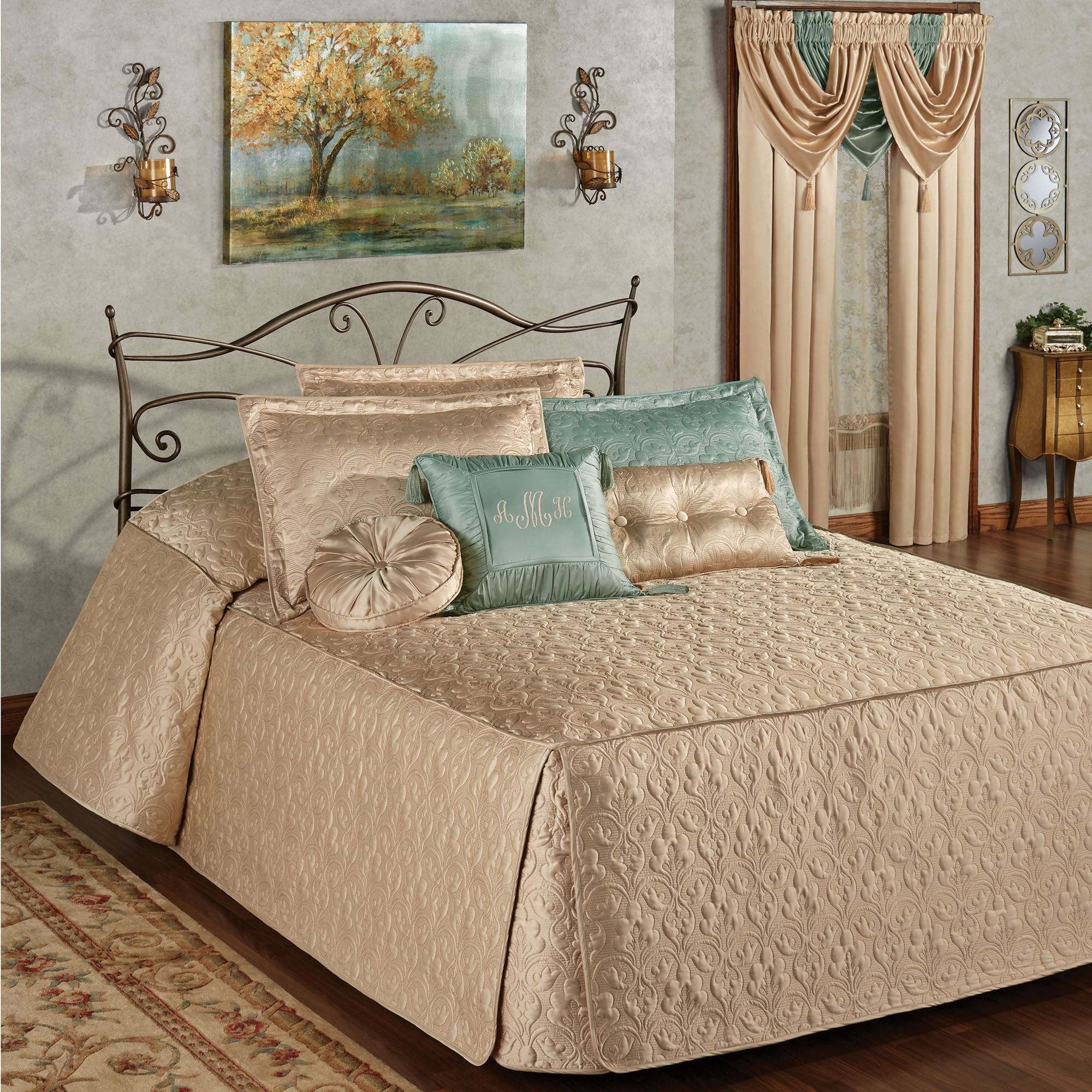 Cambridge Classics Wheat Fitted Quilted Oversized Bedspread Bedding cambridge-classics-wheat-fitted-quilted-oversized-bedspread-bedding